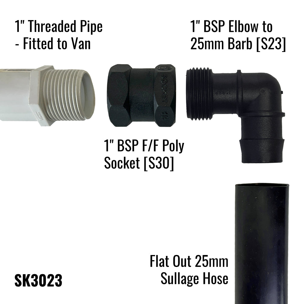Male Threaded Pipe Attachments for Flat Out Sullage Hose